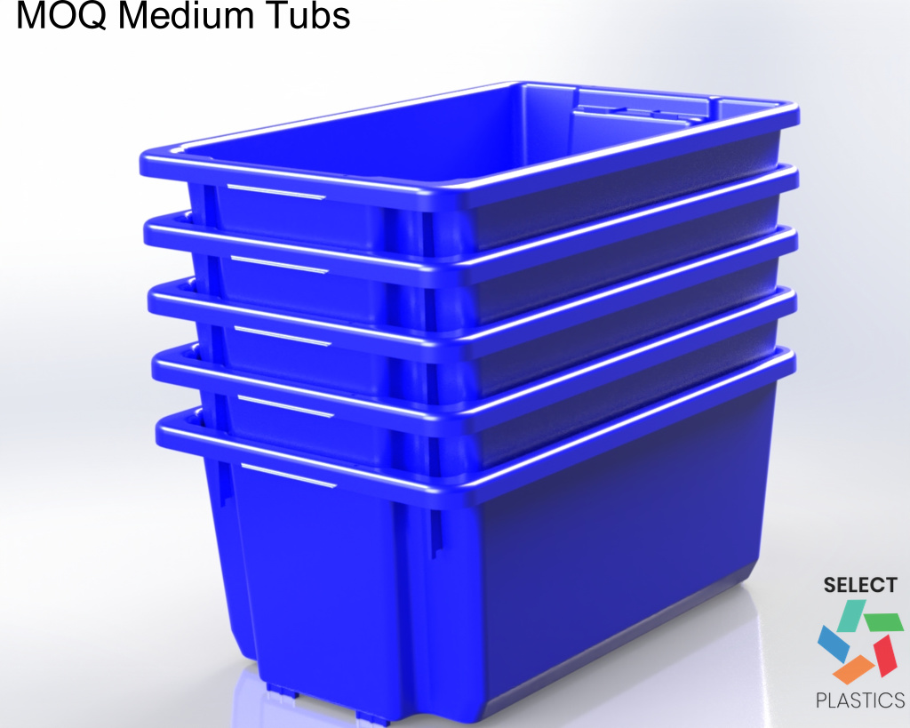 Select Plastics. 52L Medium Storage Tub-Blue
